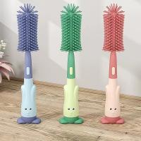 China Silicone Bottle Brush Set 285mm Baby Pacifier Straw Brush Rotary Cleaning Brush FDA Certified for sale