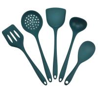 China Wholesale Food Grade Silicone Kitchen Utensil Set 5 Piece Non Stick Heat Resistant Spatula Spoon for sale