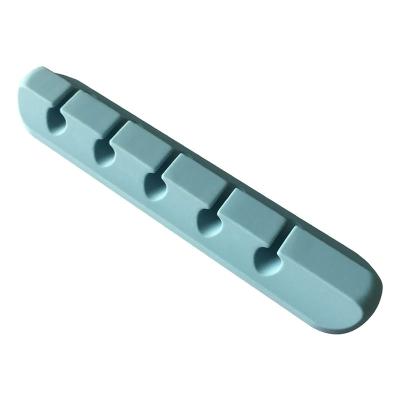 China Custom Silicone 5 Hole Cable Clamp 98x21x14mm Desk Cable Organizer for Office Home for sale