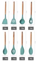 China 12-Piece Silicone Kitchenware Set with Wooden Handle High Temperature Resistance 230°C for sale