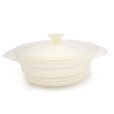 China Food Grade Silicone Folding Steamer 1000ml Collapsible Steaming Bowl for Kitchen for sale