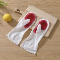 China Food Grade Silicone Dishwashing Gloves 31cm Waterproof Heat Resistant Anti Slip Kitchen Scrubber for sale