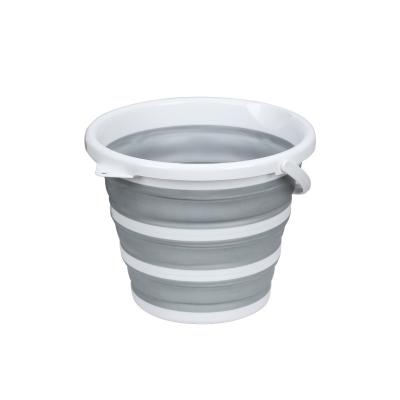 China Foldable 12L Silicone Bucket with Handle Space Saving Outdoor Water Basin for Garden Camping for sale