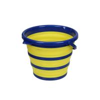 China Foldable 12L Silicone Bucket with Handle Space Saving Outdoor Water Basin for Garden Camping for sale