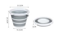 China Foldable 12L Silicone Bucket with Handle Space Saving Outdoor Water Basin for Garden Camping for sale