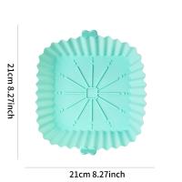 China Food Grade Silicone Air Fryer Liner 21cm Square Nonstick Easy Clean Oven Accessory for sale