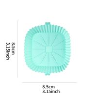 China Food Grade Silicone Air Fryer Liner 21cm Square Nonstick Easy Clean Oven Accessory for sale