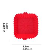China Food Grade Silicone Air Fryer Liner 21cm Square Nonstick Easy Clean Oven Accessory for sale