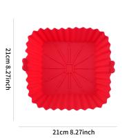 China Food Grade Silicone Air Fryer Liner 21cm Square Nonstick Easy Clean Oven Accessory for sale