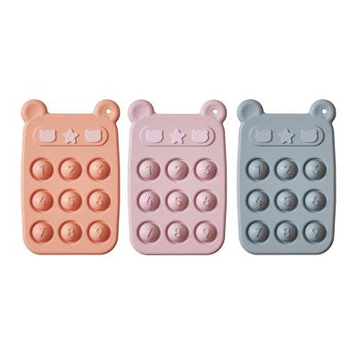 China Food Grade Silicone Bear Shaped Baby Tooth Grinder Teething Toy 70mm 110mm for sale