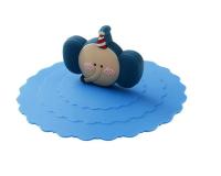 China Reusable Cartoon Silicone Cup Lid 10cm Dustproof BPA Free for Coffee Beer Glass Cups for sale