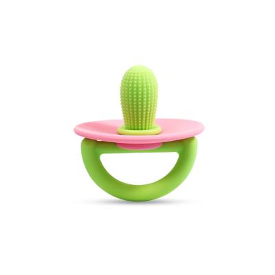 China Silicone Cactus Baby Teether Toy 60mm Safe BPA Free Soothing Gum Relief for 4+ Months for sale