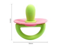 China Silicone Cactus Baby Teether Toy 60mm Safe BPA Free Soothing Gum Relief for 4+ Months for sale
