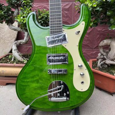 China Custom Mosrite Electric Guitar JRM Johnny Ramone Style 22 Fret Mahogany Body Green Water Ripple for sale