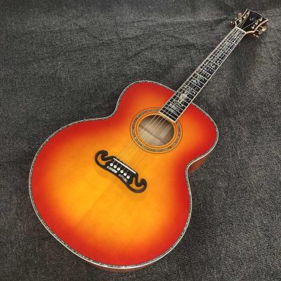 China Custom J200 Acoustic Guitar 43 Inch Water Ripple Back Side Life Tree Inlay Neck Maple for sale
