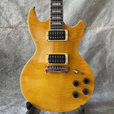 China Custom Flamed Maple Veneer Electric Guitar 22 Fret Mahogany Body Rosewood Fingerboard for sale