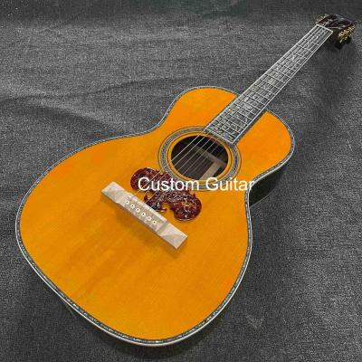 China Martin Style OOO Acoustic Guitar Solid Rosewood Back Abalone Binding 2023 for sale
