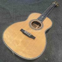 China AAAA handmade OOO shape all Solid ebony wood acoustic electric guitar for sale