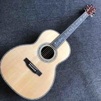 China Custom 39 Inch OOO Body Solid Spruce Wood Top Abalone Binding Acoustic Guitar for sale