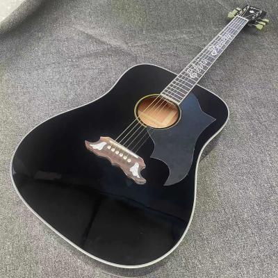 China Custom Grand Elvis Presley Dove Acoustic Guitar Spruce Top 21 Frets Black for sale