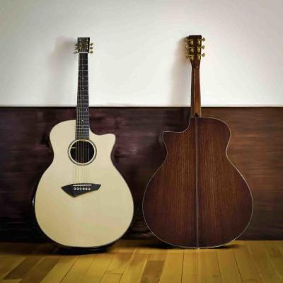 China Custom GA Body Solid Wood Acoustic Guitar 43mm Nut 629mm Scale Vintage Style for sale