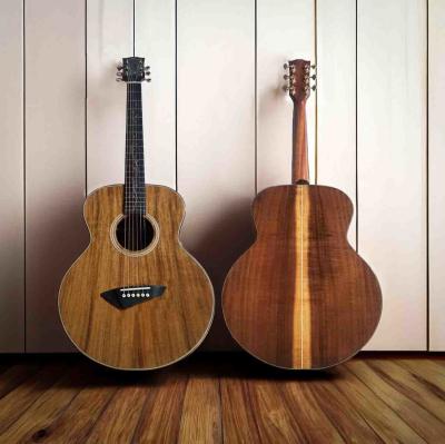 China Custom Mini Jumbo Grand Travel Acoustic Guitar KOA Wood 41 inch Handcrafted for sale