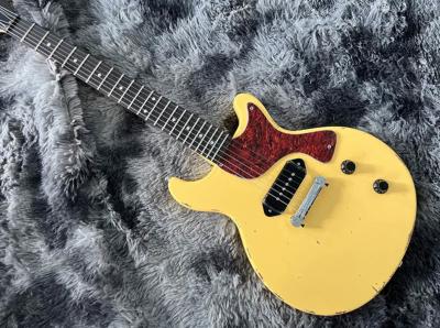 China Custom GB Style Electric Guitar Handmade Heavy Relic Yellow P90 Pickup 6 String for sale