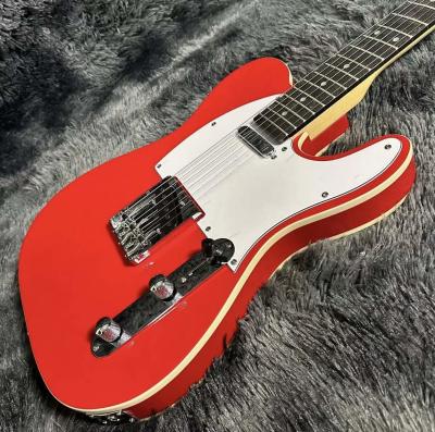 China Custom Tele Electric Guitar Mahogany Body 22 Frets Rosewood Fretboard Red Double Binding 6 Strings for sale