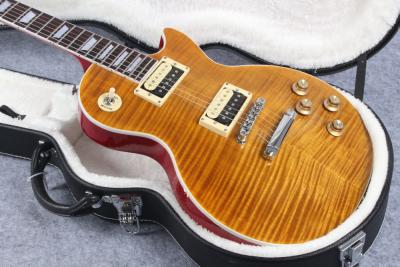 China Slash 1959 Les Standard Reissue Tiger Flame Electric Guitar 22 Fret Mahogany Body for sale
