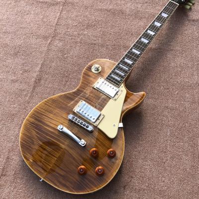 China New Standard LP 1959 R9 Electric Guitar Flame Maple Top 628mm Scale 22 Frets Cream Binding for sale