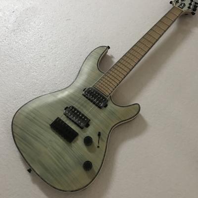 China 7 String Electric Guitar Mahogany Body Rosewood Fingerboard 22 Fret Burst Quilted Maple Top for sale