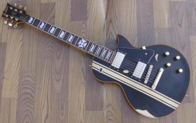 China Black ESP Relic Electric Guitar Single Cutaway Solid Body Basswood 22 Fret Gold Hardware Tuneomatic Bridge for sale