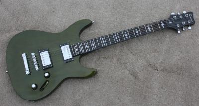 China LAVISH Custom Solid ELM Electric Guitar 22 Fret Maple Neck Ebony Fingerboard Grass Green for sale