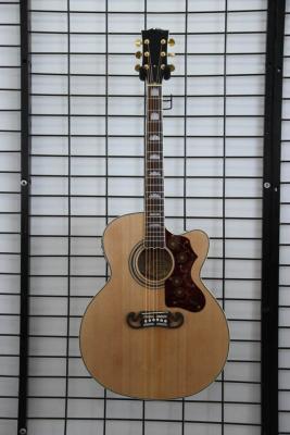China Handmade J2002 Cutaway Electric Acoustic Guitar 22 Fret Maple Neck Rosewood Fingerboard for sale