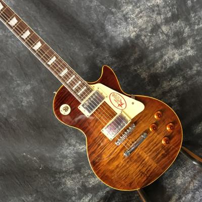 China Mahogany LP Electric Guitar 22 Fret Bolt On Neck Jimmy Page Style Tobacco Finish for sale