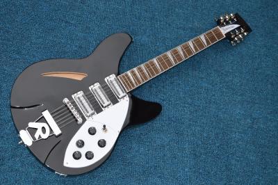 China Professional 12 String Electric Rickenbacker Guitar Solid Body Mahogany Black for sale
