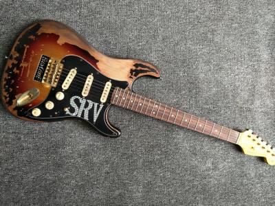 China Handmade ST SRV Electric Guitar Mahogany Body 21 Fret Vintage Style Real Photo for sale