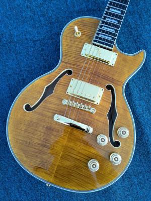 China Mahogany ES Hollow Body Electric Guitar 22 Fret F Hole Brown LP Style for sale
