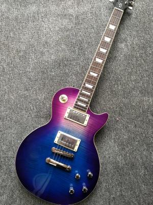 China Tiger Stripes Electric Guitar LP Style Mahogany Body 22 Fret Multicolor for sale