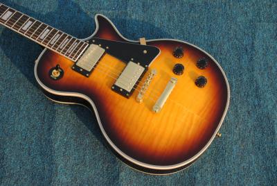 China LP Custom Electric Guitar Sunburst Mahogany Body Rosewood Fingerboard 22 Frets Chrome Hardware for sale