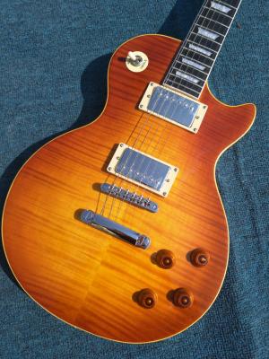 China Tiger Flame 1959 R9 LP Standard Electric Guitar Mahogany Body 22 Fret Tune-O-Matic Bridge for sale