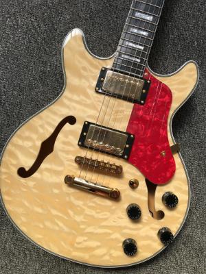 China Custom Hollow Body 339 Jazz Electric Guitar Natural Mahogany 22 Fret OEM Factory for sale