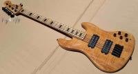 China Flame Maple 5 String Electric Bass Guitar Ashwood Body 20 Fret Maple Fingerboard for sale