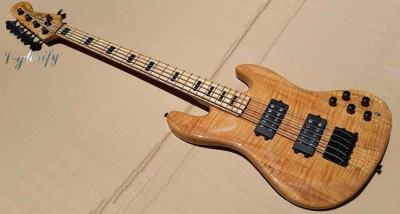 China Flame Maple 5 String Electric Bass Guitar Ashwood Body 20 Fret Maple Fingerboard for sale