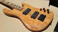 China Flame Maple 5 String Electric Bass Guitar Ashwood Body 20 Fret Maple Fingerboard for sale