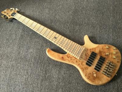 China 6 String Electric Bass Guitar Maple Body Active Pickups 24 Fret Music Instrument for sale