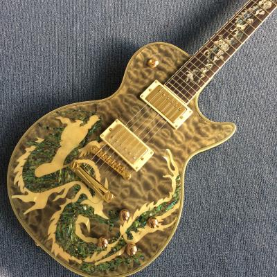 China Custom LP Electric Guitar Mahogany Body 22 Fret Abalone Dinosaur Inlay Rosewood Fingerboard for sale