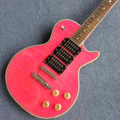 China Custom LP Electric Guitar Mahogany Body Rosewood Fingerboard 22 Fret 3 Pickup Pink for sale