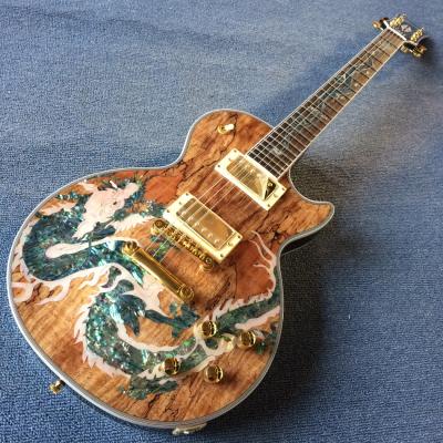 China Custom LP Electric Guitar Mahogany Body Rosewood Fingerboard 22 Frets Abalone Dinosaur Inlay for sale