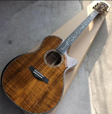 China Custom All Koa Wood 40 Inch PS14 Cutaway Acoustic Guitar Abalone Tree of Life Ebony with Custom Logo for sale